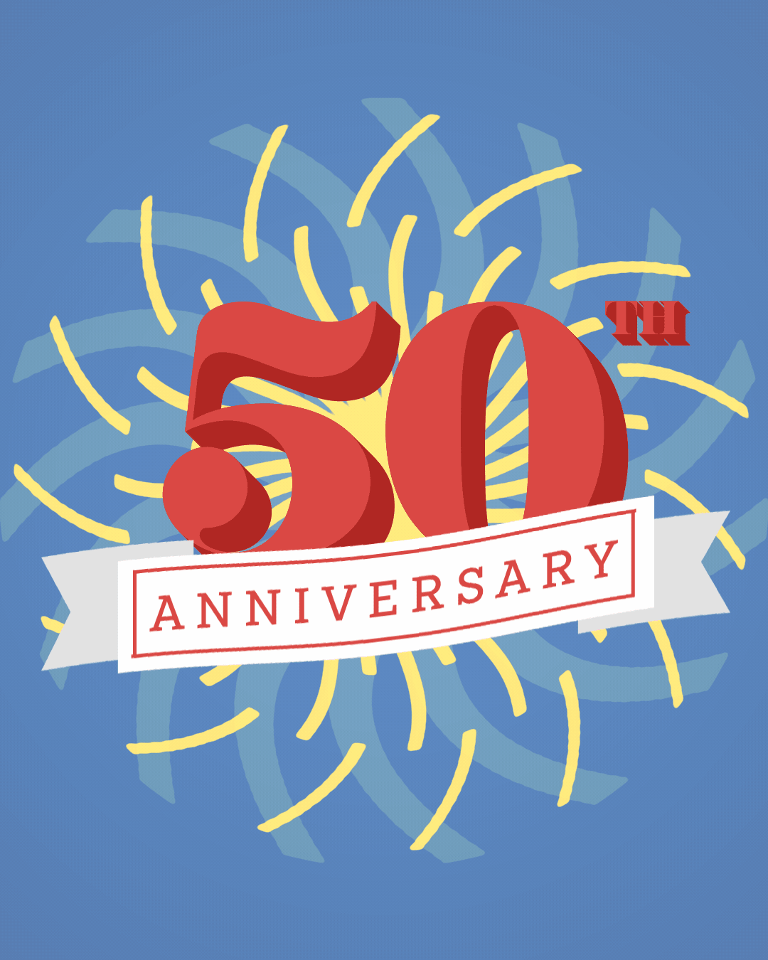 Blue 50th Happy Birthday Anniversary Animated Images and GIFs