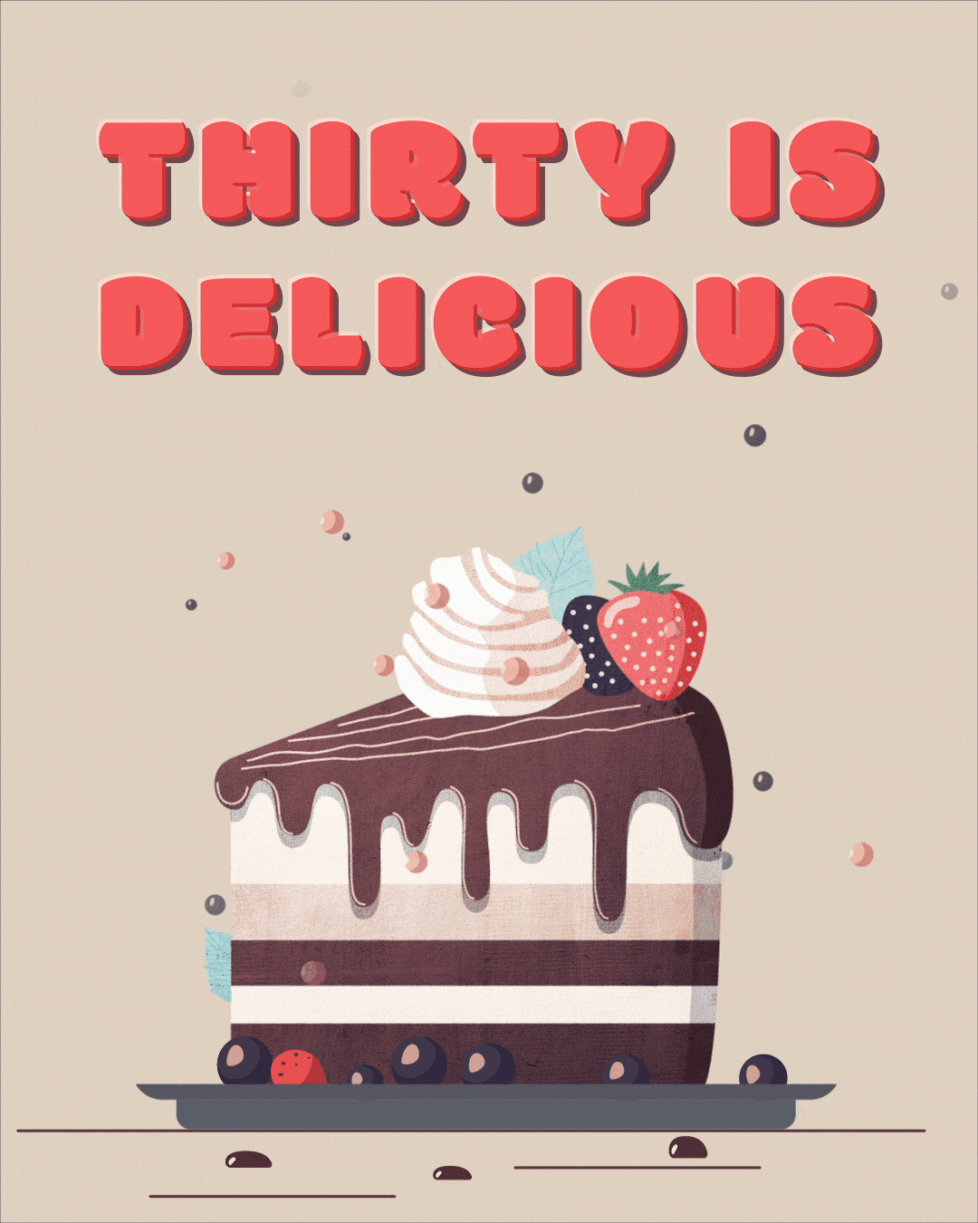 Happy 30th Birthday Delicious Cake Animated Images And GIFs